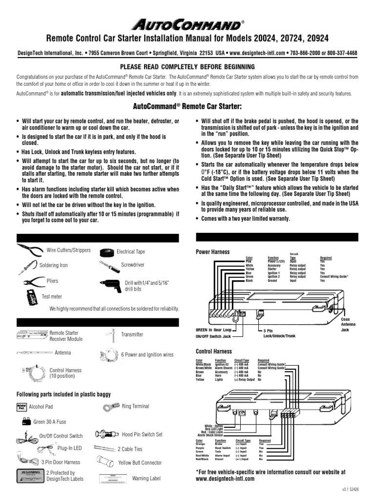 [DIAGRAM] Design Tech Remote Starter Wiring Diagram - WIRINGSCHEMA.COM