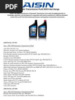 Aisin Atf-0ws Technical Data | PDF | Vehicles | Motor Vehicle