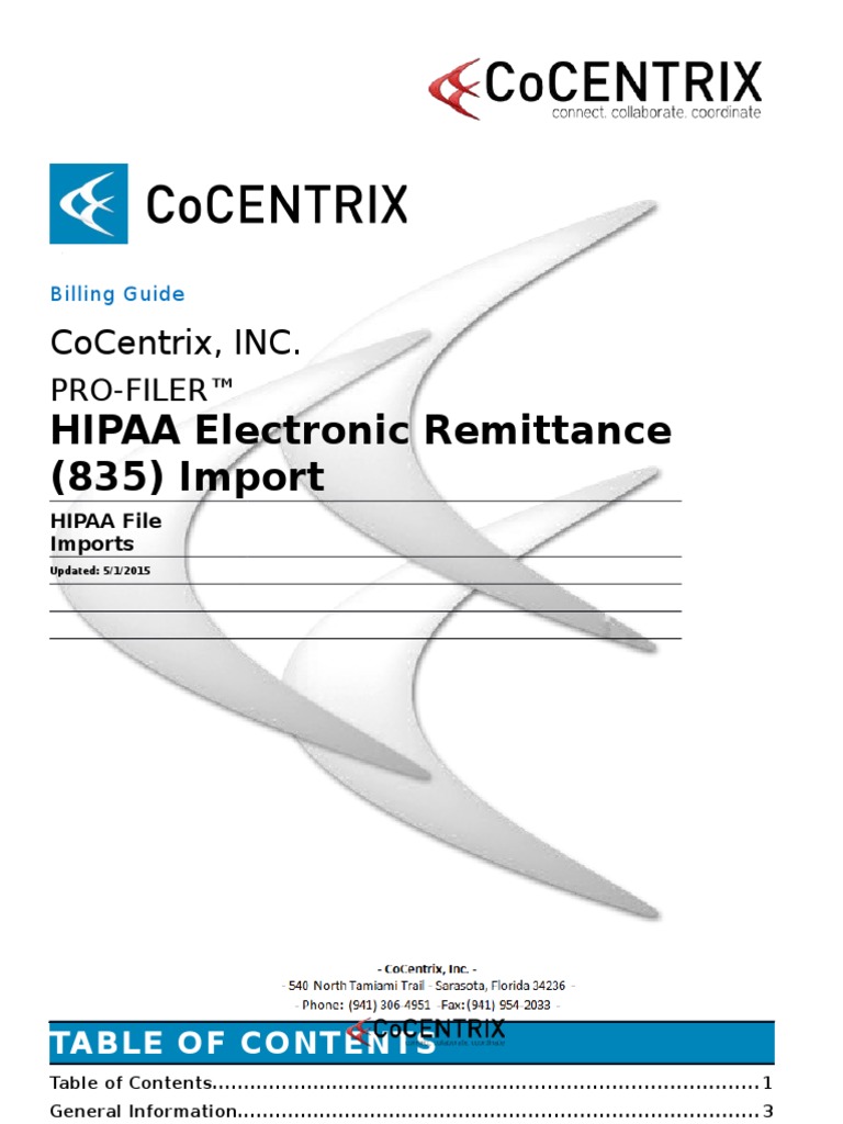 835 Billing..Electronic Remittance Guide | PDF | Health Insurance ...