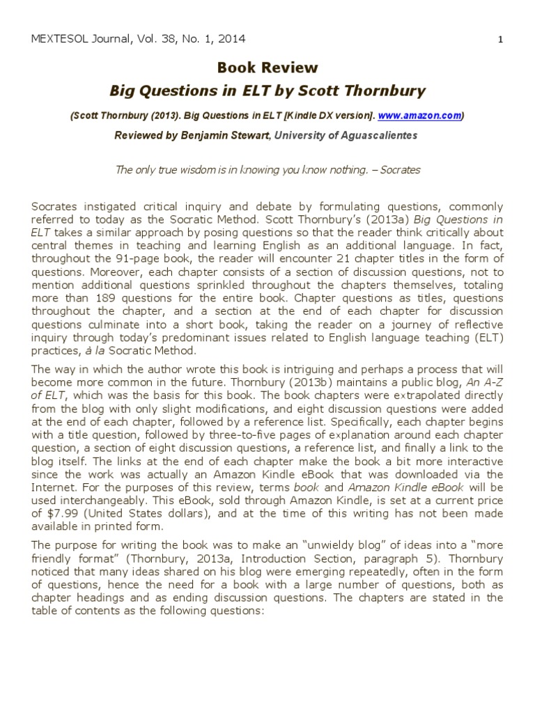 Big Questions in ELT | PDF | Teachers | English As A Second Or Foreign ...