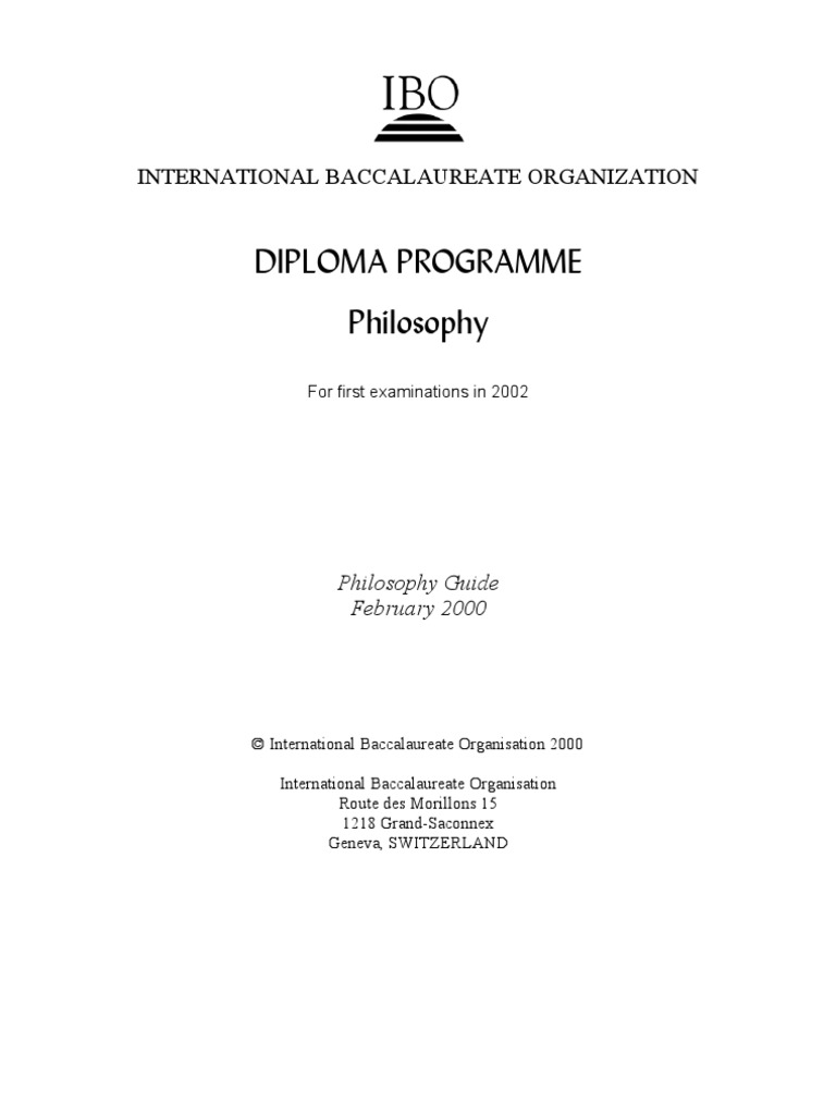 IB Philosophy Guide 2002 | PDF | Morality | Epistemology