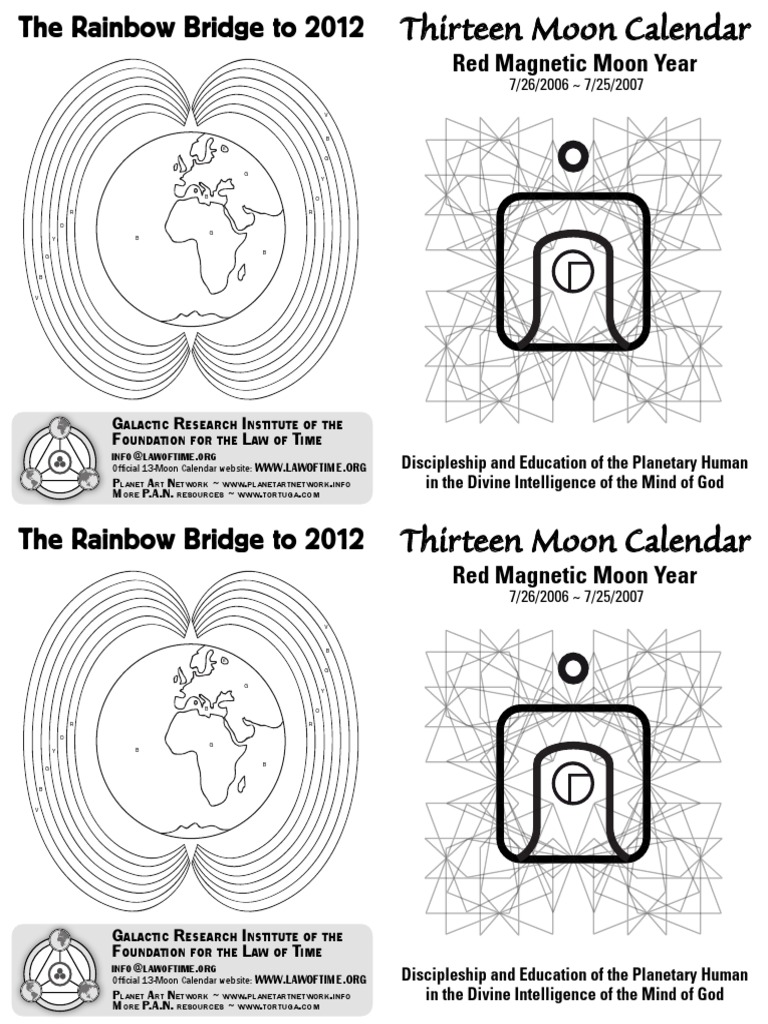Thirteen Moon Calendar Overview | PDF | Moon | Sun