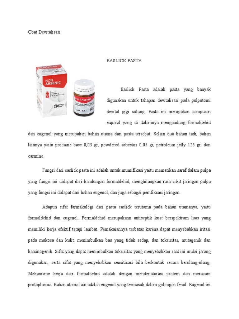 Bahan Devitalisasi Dan Sterilisasi | PDF