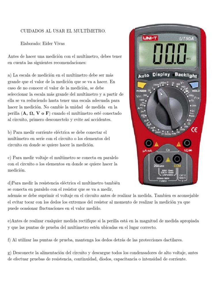 01-Manual Multimetro | Corriente eléctrica | Condensador