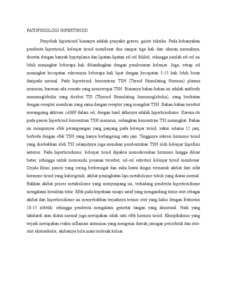 Patofisiologi Dan Pathway Hipertiroid | PDF