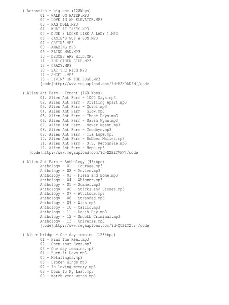 Music List | PDF | Rock Music | Entertainment (General)