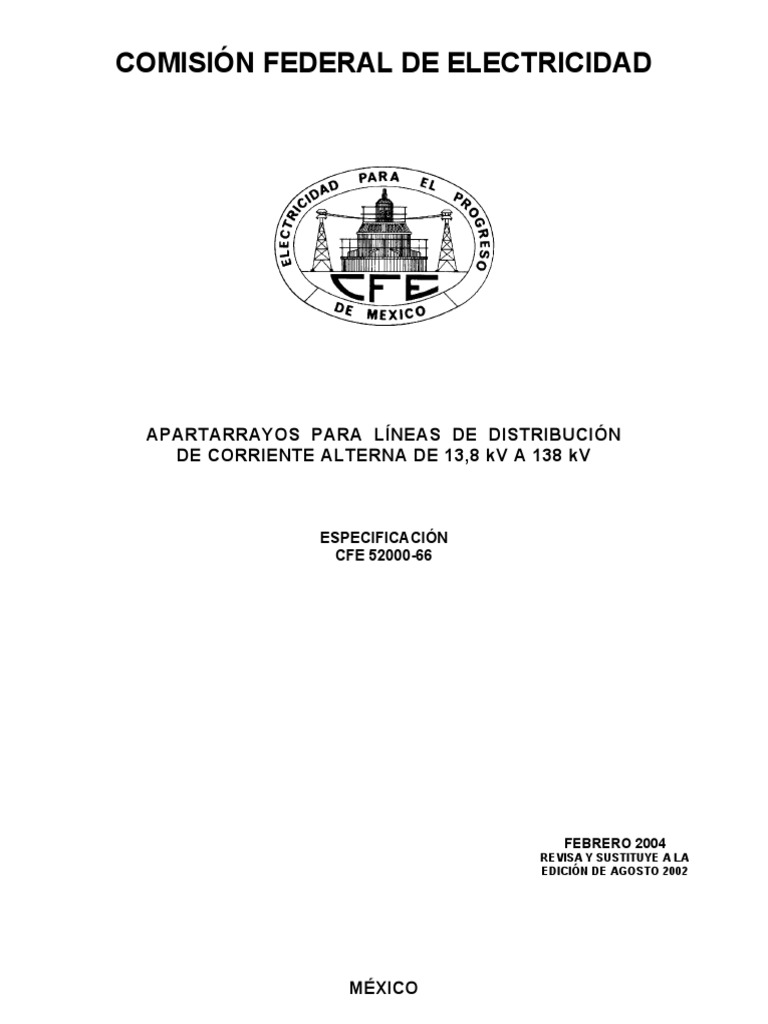 52000-66 Apartarrayos para Líneas de Dsitribución de CA de 13.8 A 138 ...