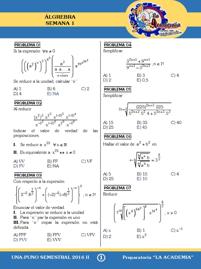 ÁLGEBRA | PDF | Enseñanza de matemática