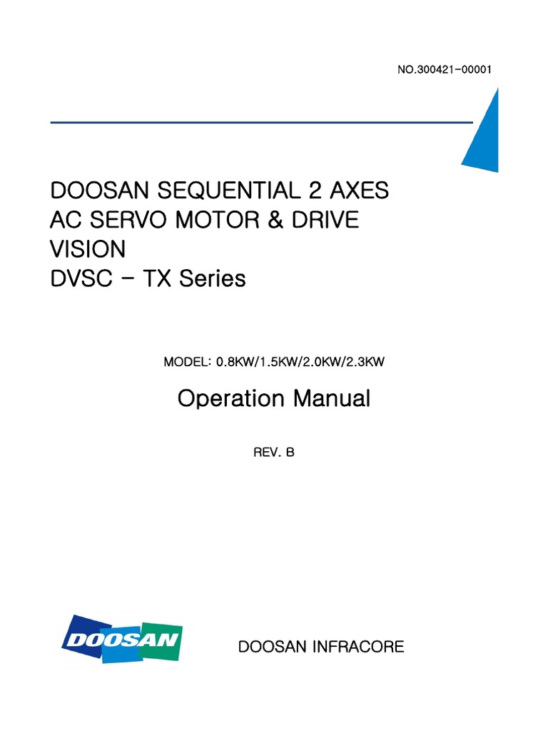 COM - Doosan TX Series Servo Drive Operation Manual (Rev B01) - 131204 | PDF | Relay | Parameter ...