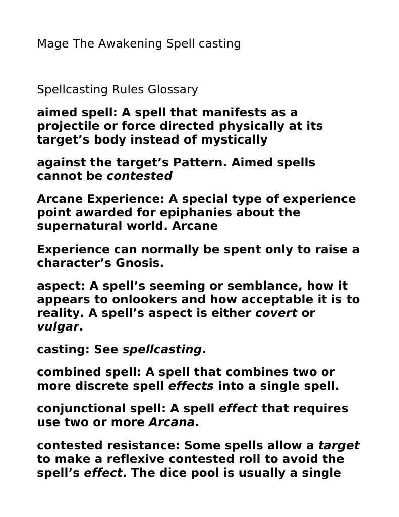 Mage The Awakening Spell Casting | PDF | Business