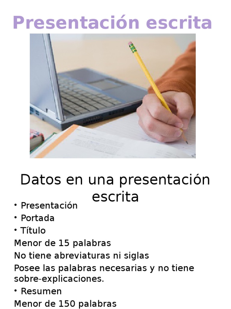 Estructura de una Presentación Escrita | PDF | Relaciones personales ...