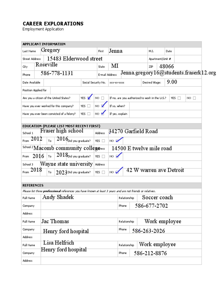 Job Application 1 | PDF