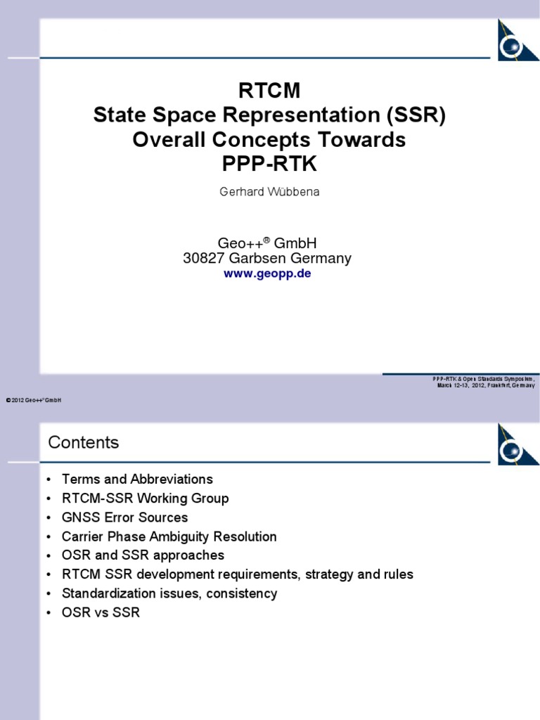 RTCM SSR | PDF | Satellite | Global Positioning System