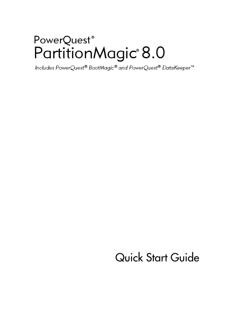 Partition Magic 8 - Quick Start Guide | PDF | License | Windows 2000