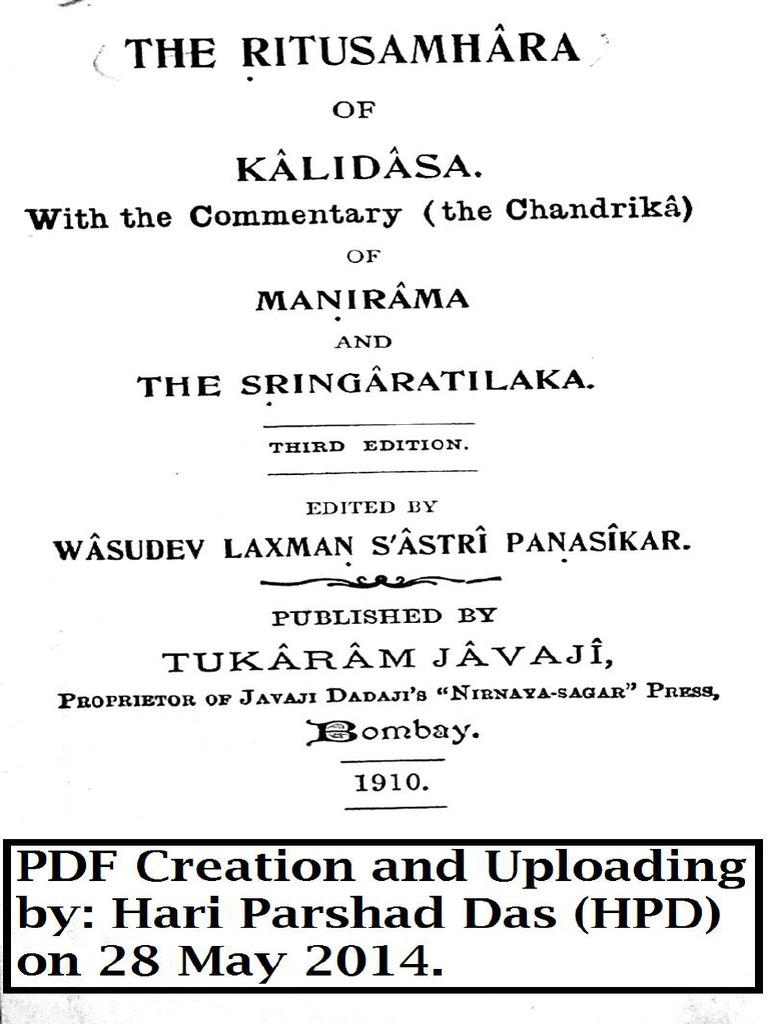 Rtu Samhara Kalidasa | PDF