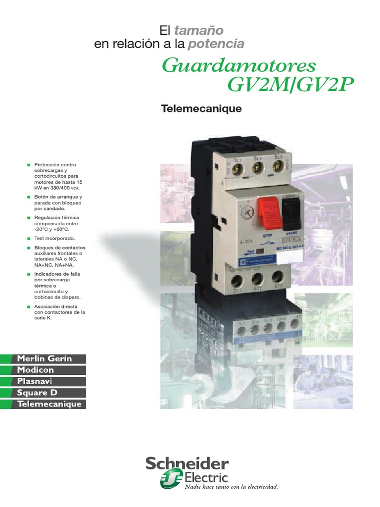 Guía técnica de guardamotores GV2M/GV2P de Telemecanique | PDF | Ingenieria Eléctrica ...