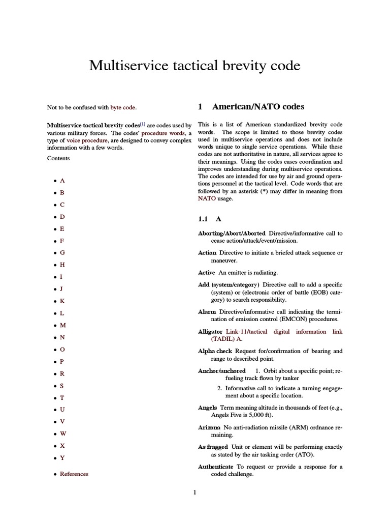 Multiservice Tactical Brevity Code | Transponder (Aeronautics) | Missile