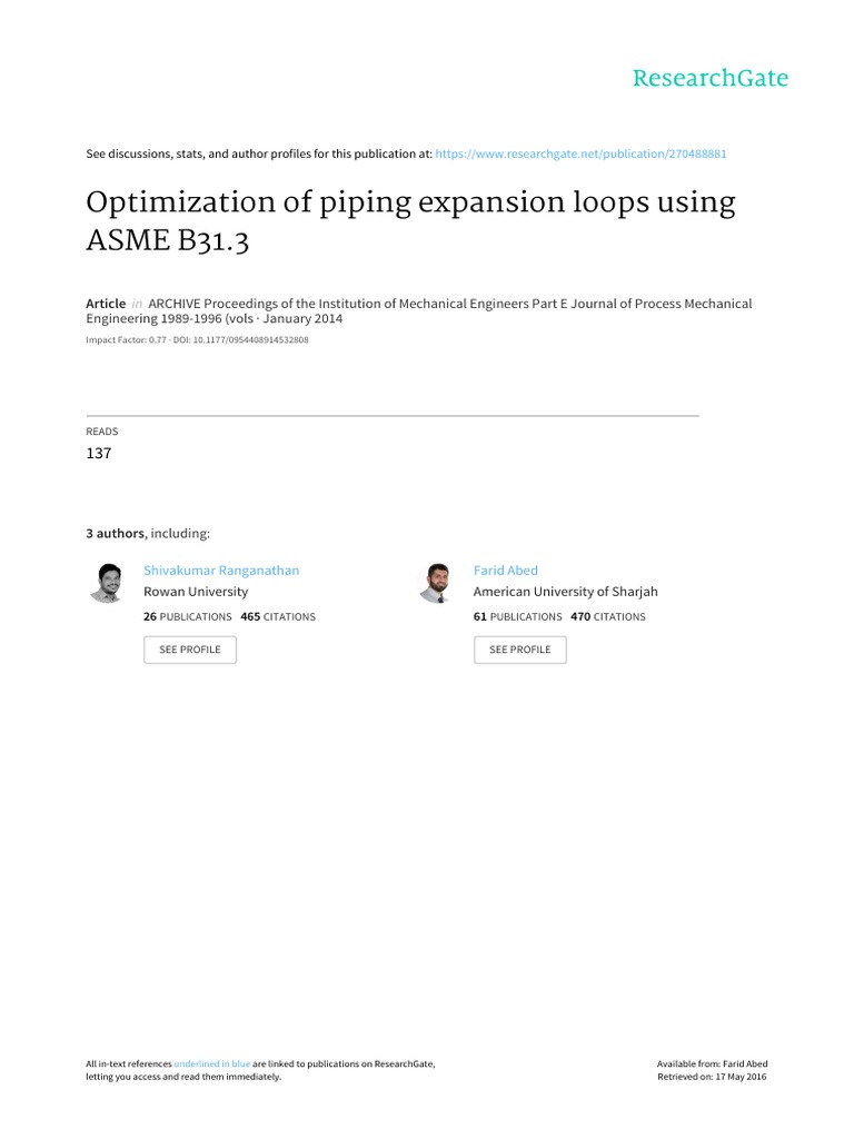Expansion Loop Design | PDF | Thermal Expansion | Stress (Mechanics)