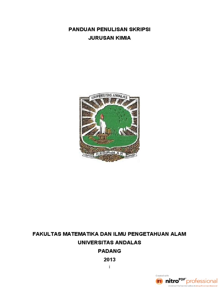 Panduan Skripsi Jurusan Kimia Unand | PDF