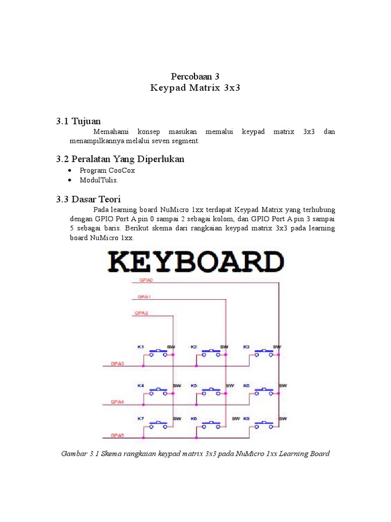 Modul 3 Keypad Matrix 3x3 Fix | PDF
