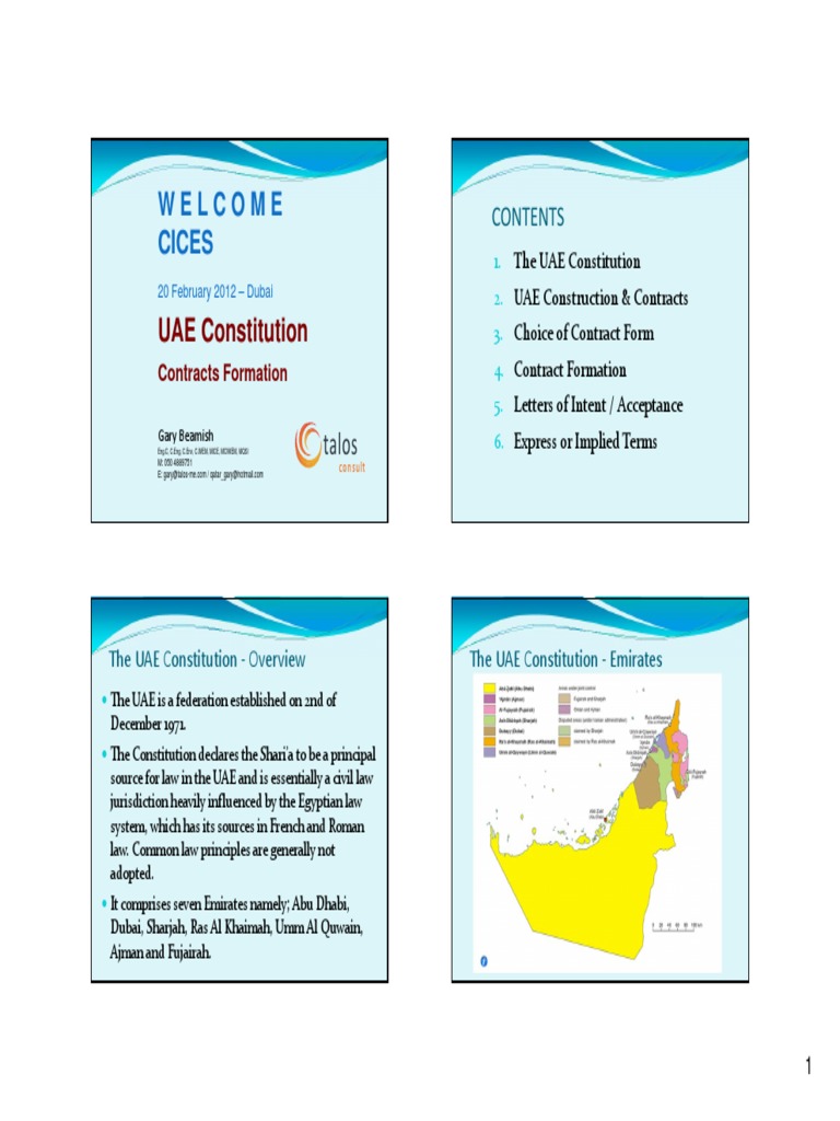 UAE Constitution - Contracts Formation Read-Only Compatibility Mode ...