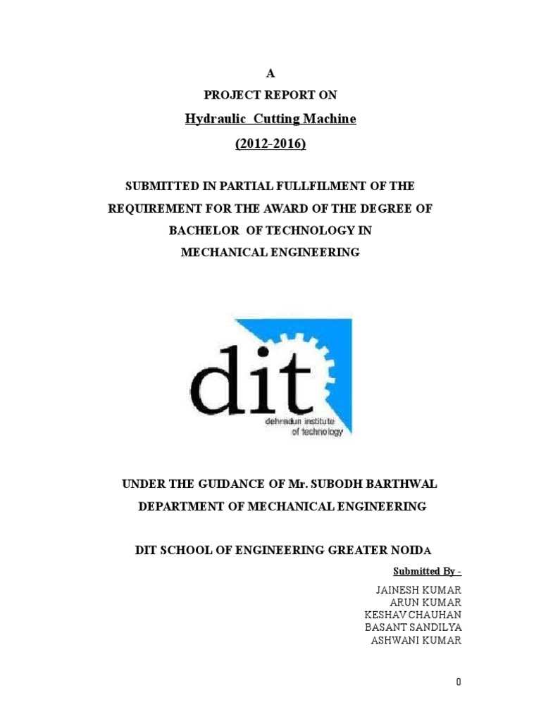 Final Year Project ME-Hydraulic Cutting Machine | PDF | Rectifier ...
