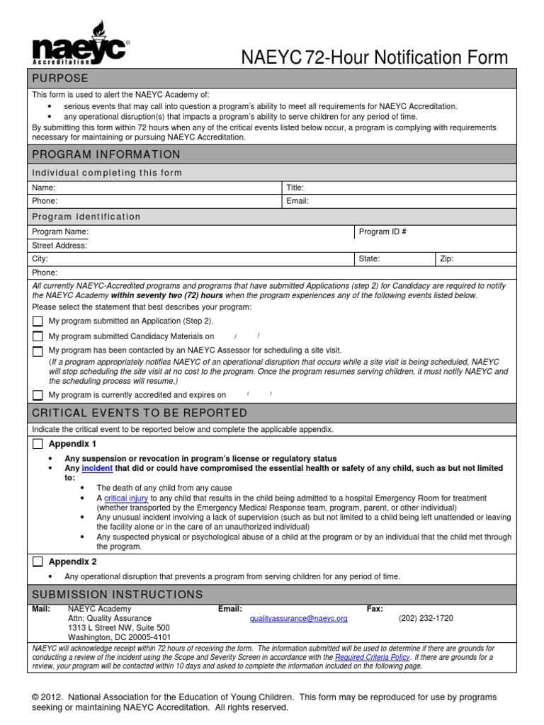 72 Hour Notification | PDF | Emergency Department | Government