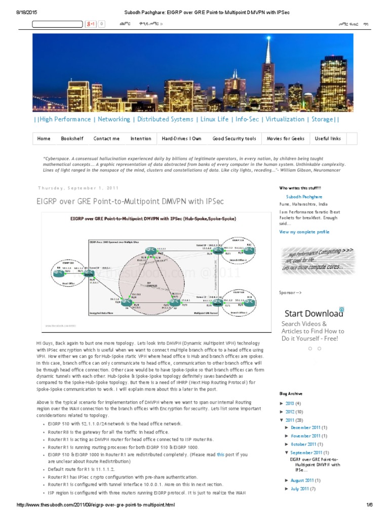 EIGRP Over GRE Point-To-Multipoint DMVPN With IPSec | PDF | Router ...