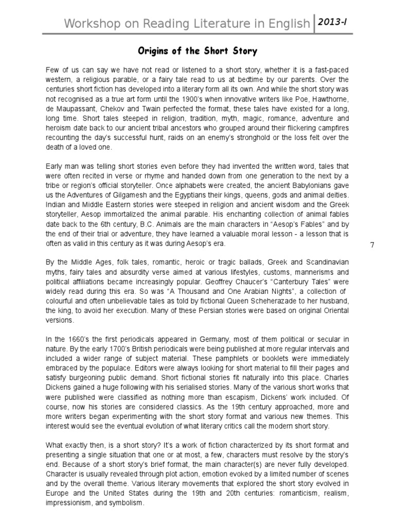 Origins of The Short Story | PDF | Short Stories | Poetry
