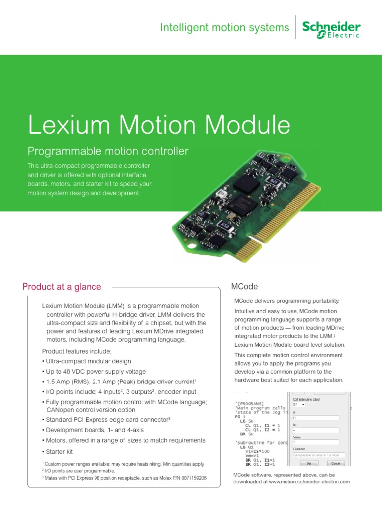 LMM Product Sheet - Schneider | PDF | Device Driver | Modular Programming