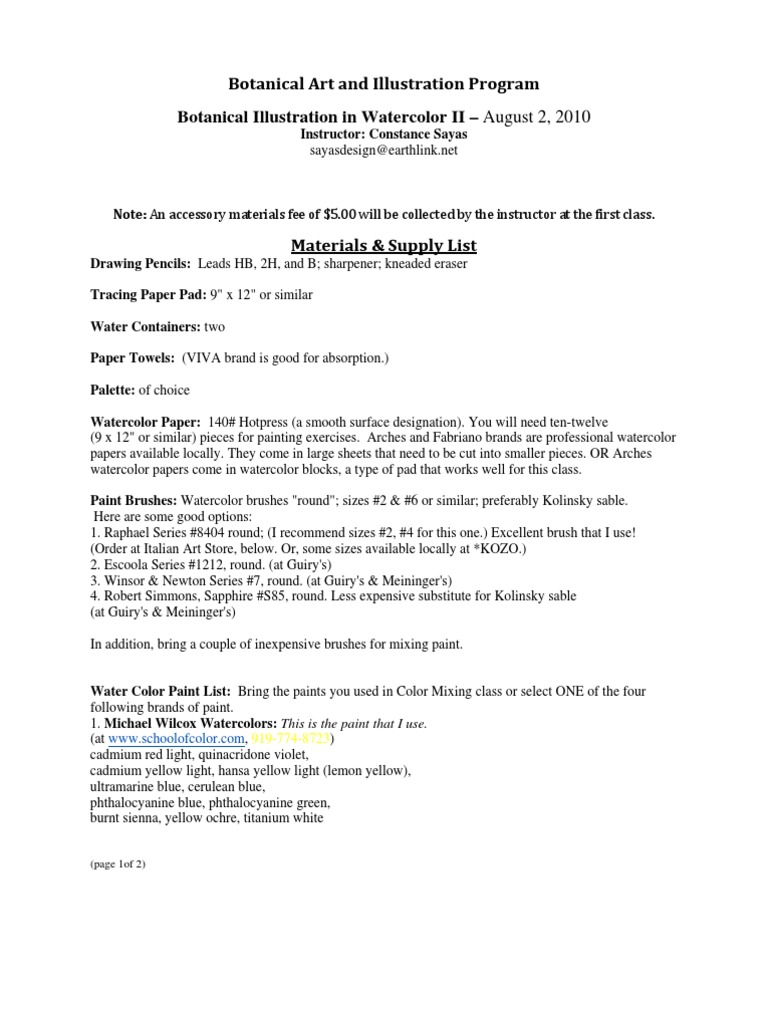 Botanical Illustration in Watercolor II - Constance Sayas | PDF ...