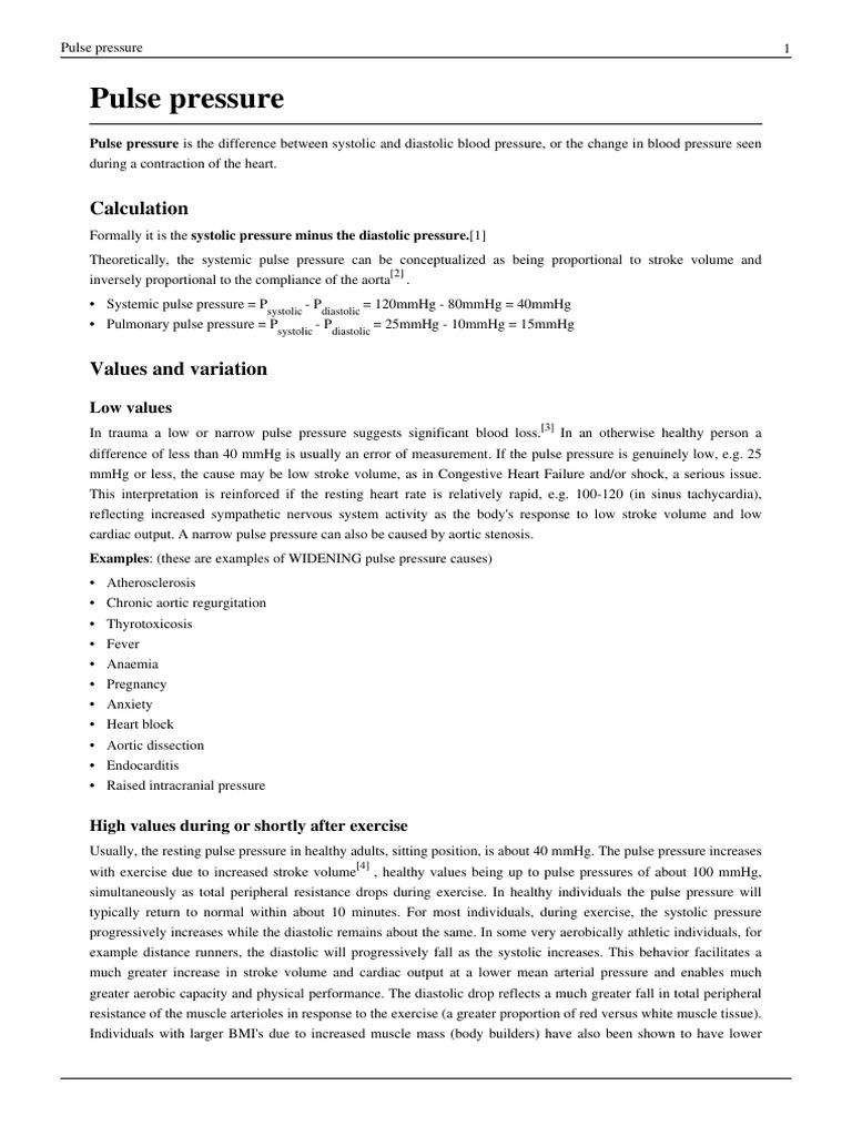 Pulse Pressure | PDF | Blood Pressure | Circulatory System