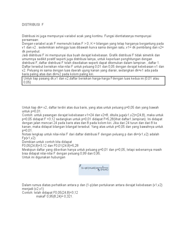 Distribusi F | PDF