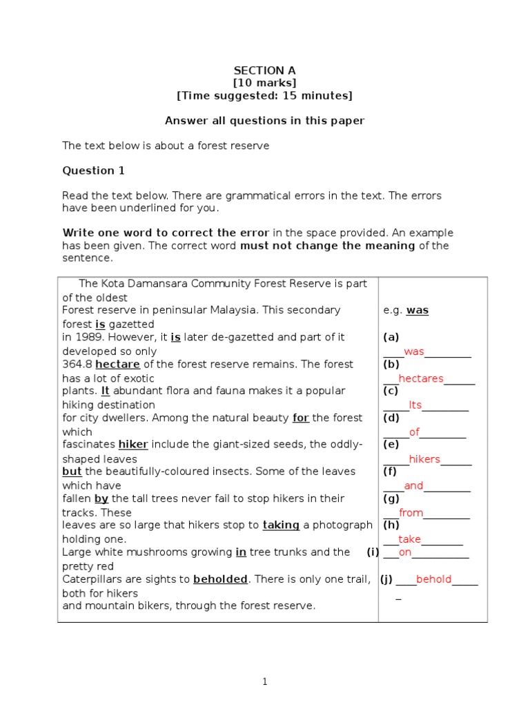 English Form 3 Mid Year Exam 2016 (A) | PDF | Mount Everest ...