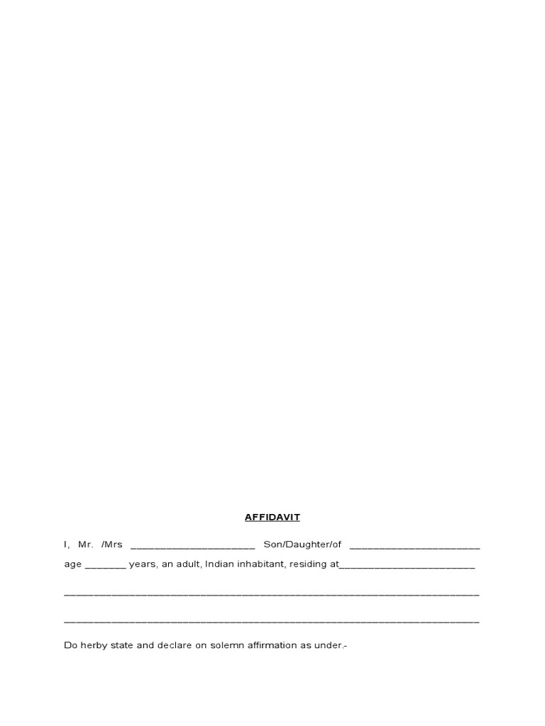 Name Correction Affidavit Format | PDF