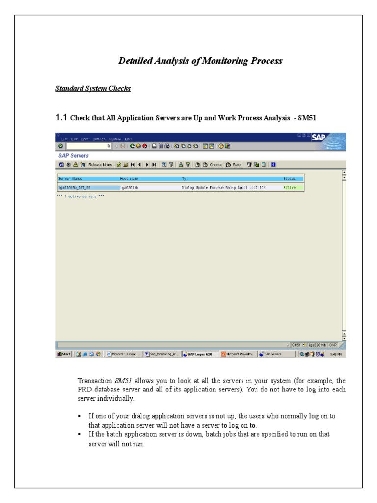 Detailed Analysis of Monitoring Process: Standard System Checks | PDF ...