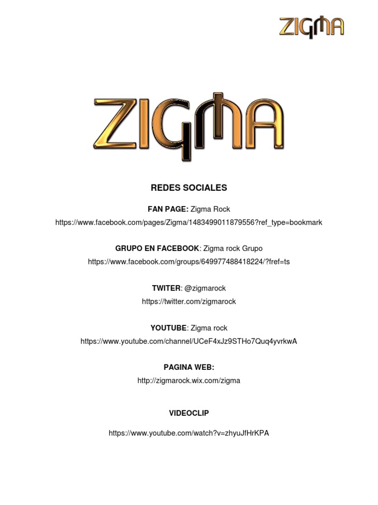 Press Kit Zigma Bar | PDF | Rock alternativo | Colombia
