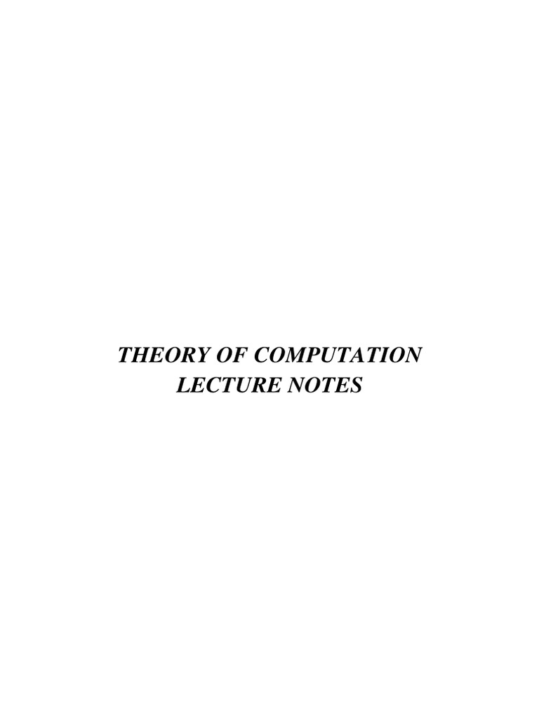 Theory Of Computation Pdf Automata Theory String Computer Science
