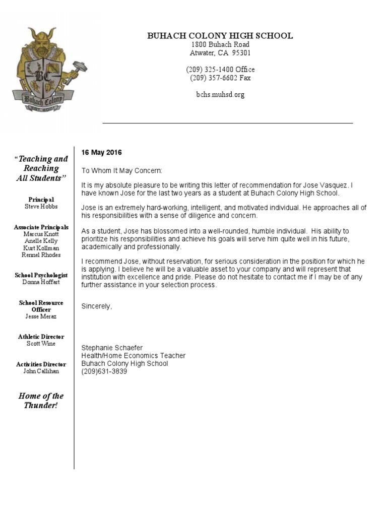 Buhach Colony High School: Teaching and Reaching All Students" | PDF