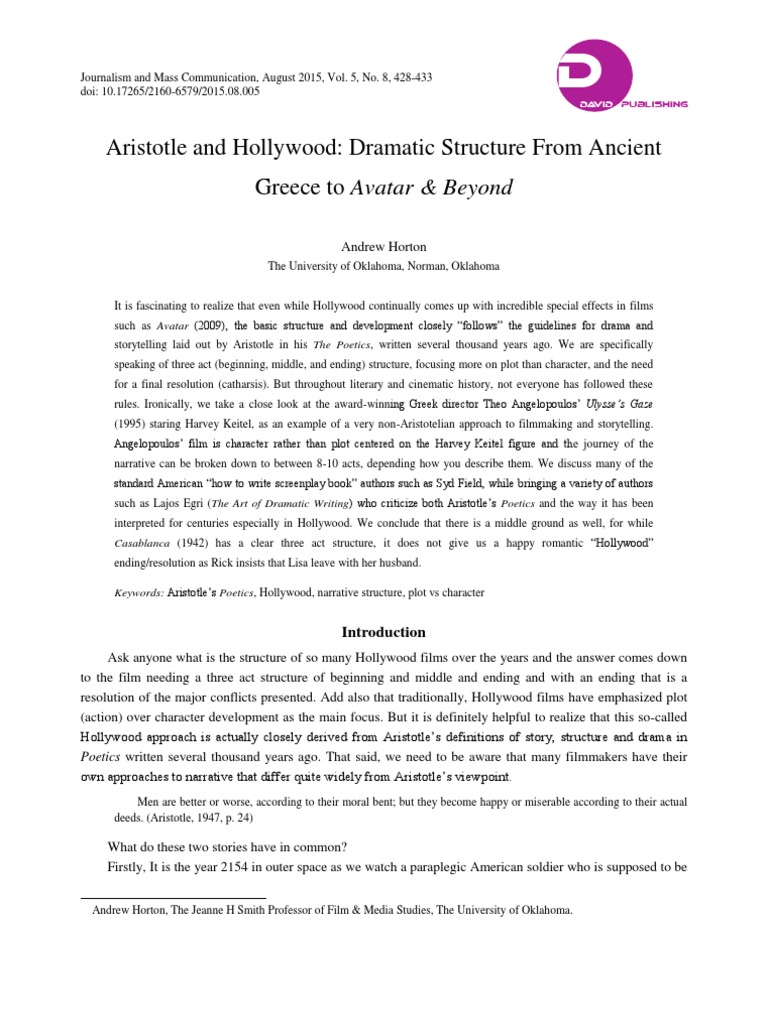 Aristotle and Hollywood. Dramatic Structure PDF | PDF | Plot (Narrative ...