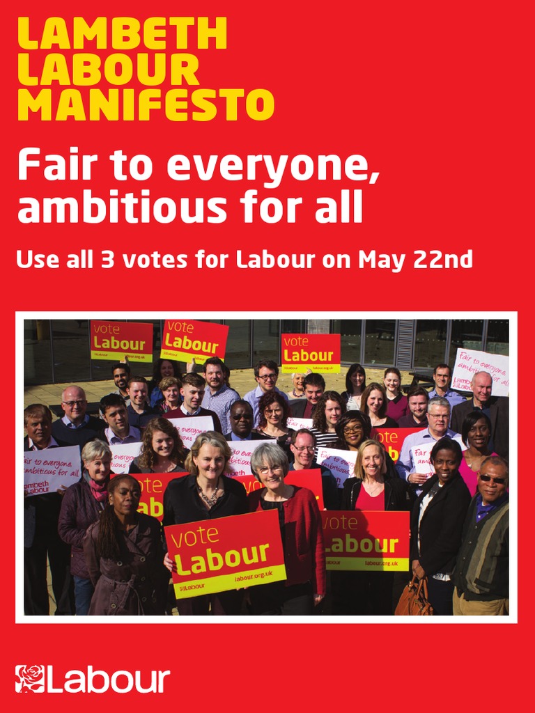 Lambeth Labour Manifesto 2014 | PDF | Lease | Labour Party (Uk)