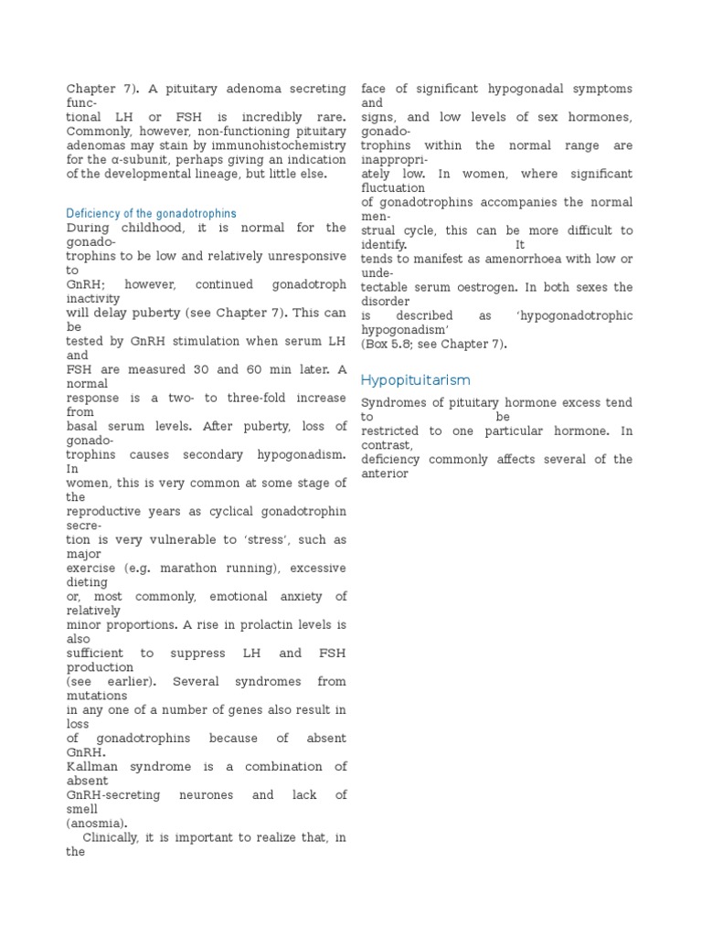 Deficiency of The Gonadotrophins: Hypopituitarism | PDF | Gonadotropin ...