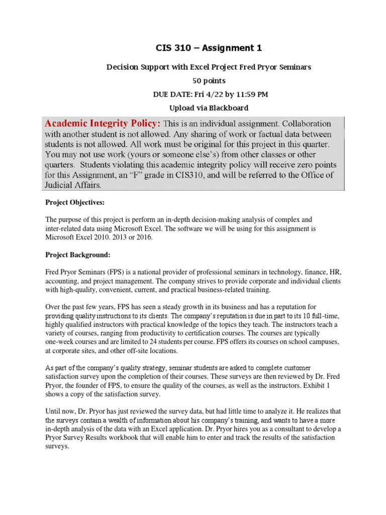 Fred Pryor Seminars Survey Analysis | PDF | Microsoft Excel | Survey ...