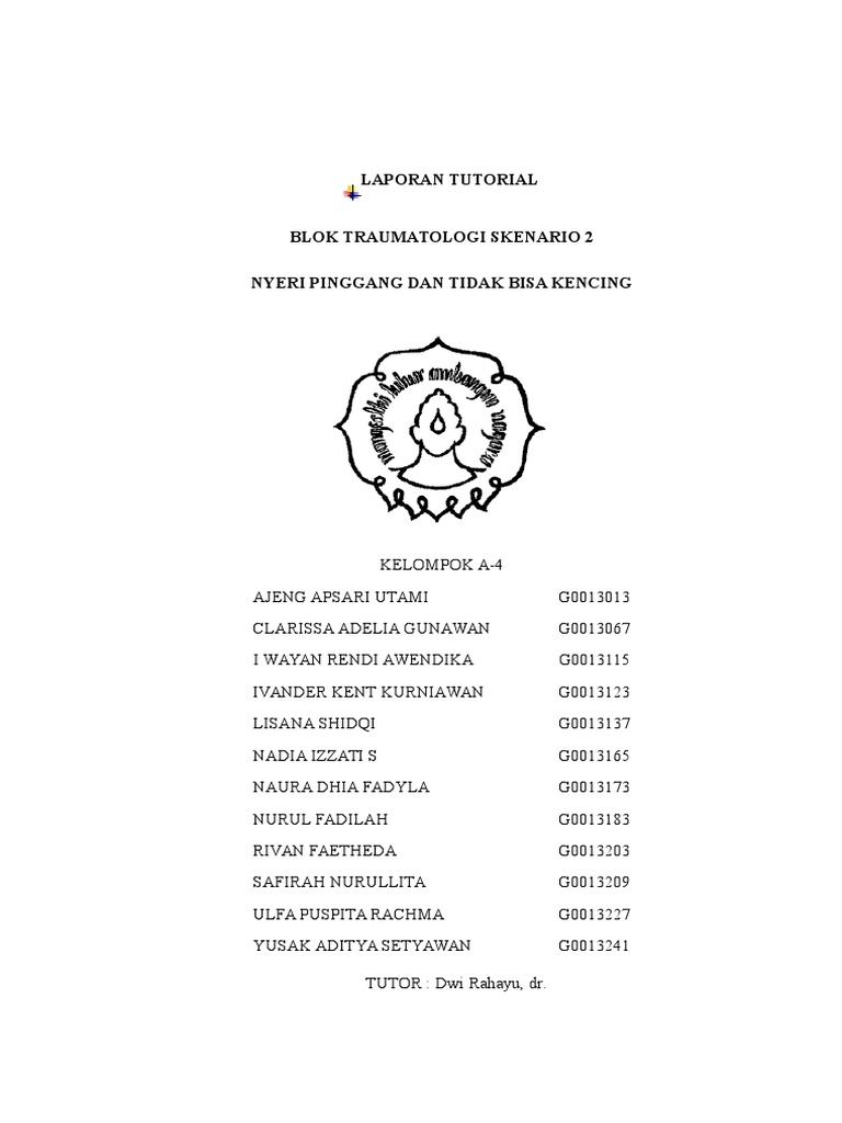 Laporan Tutorial Skenario 2 Blok Traumatologi Final | PDF | Sains & Matematika