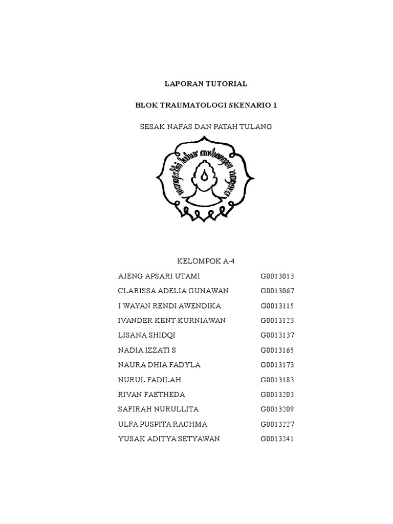 Laporan Tutorial SK 1 Blok Traumatologi Final Print | PDF