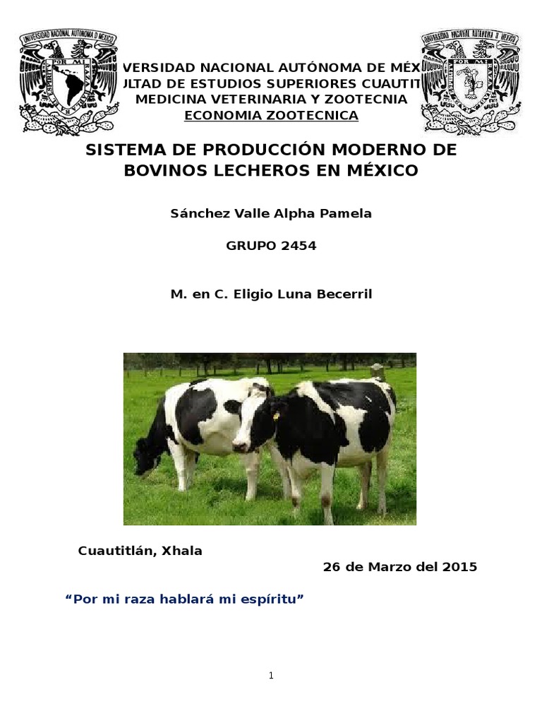 Sistema de Producción Pecuaria Moderna de Bovinos en México