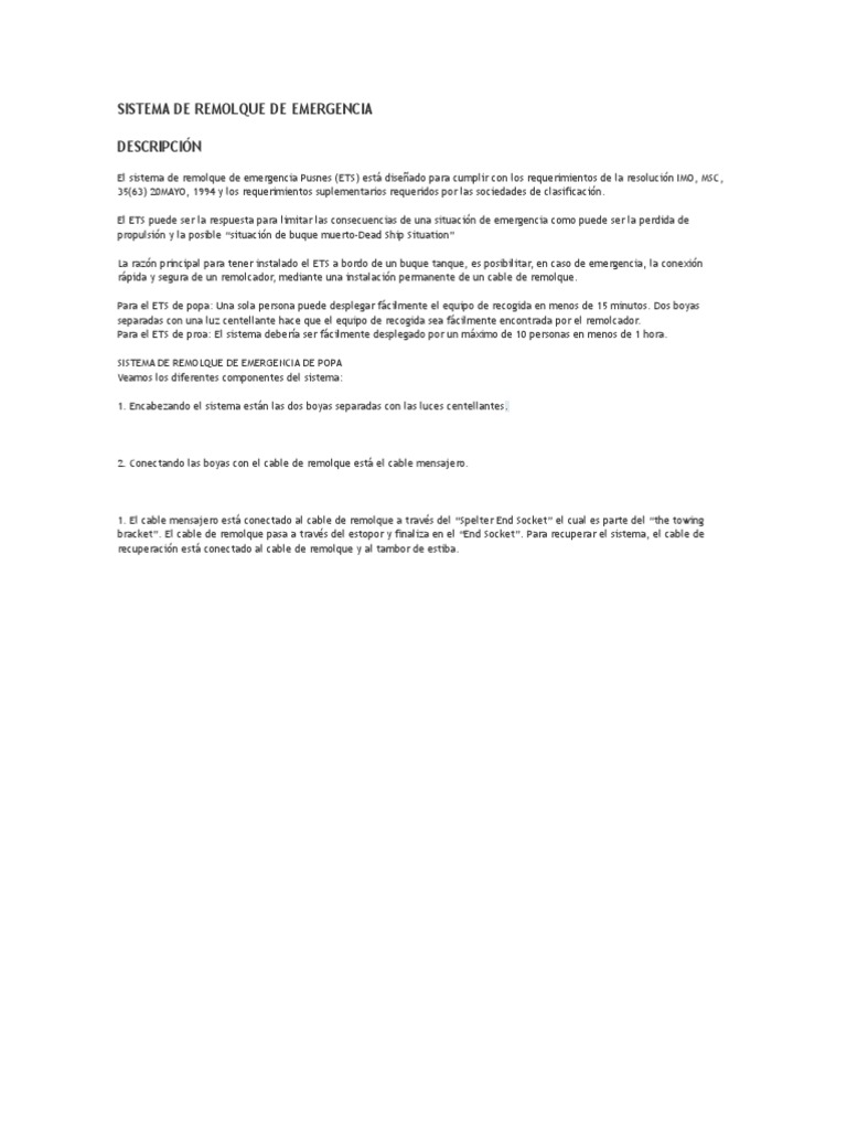 Sistema de Remolque de Emergencia | PDF | Barlovento y sotavento | Naturaleza