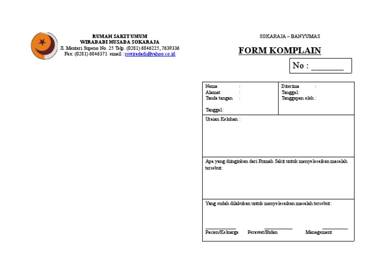 Form Komplain | PDF | Bisnis