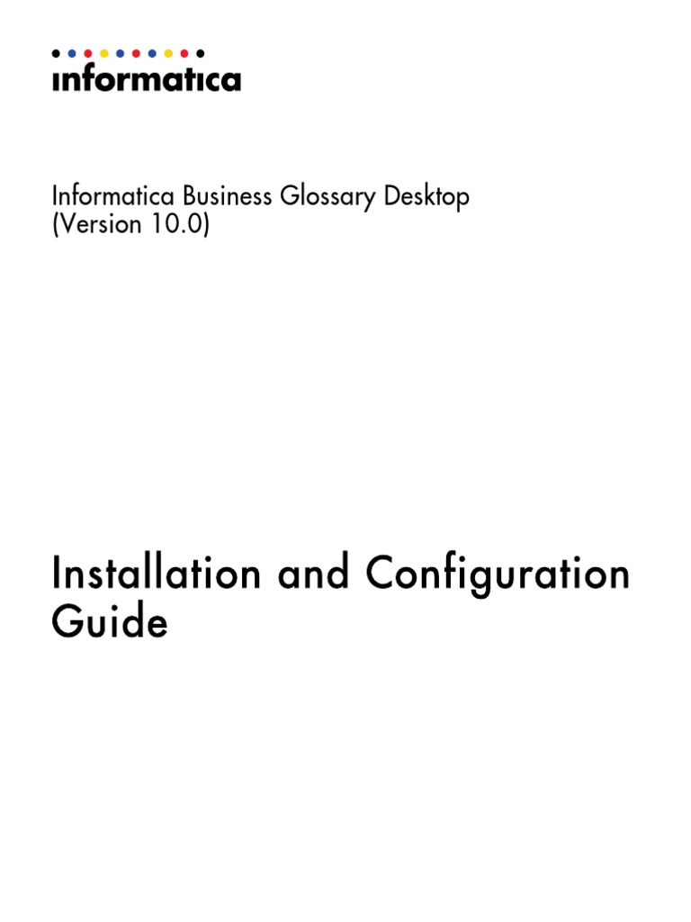 Installation and Configuration Guide: Informatica Business Glossary ...