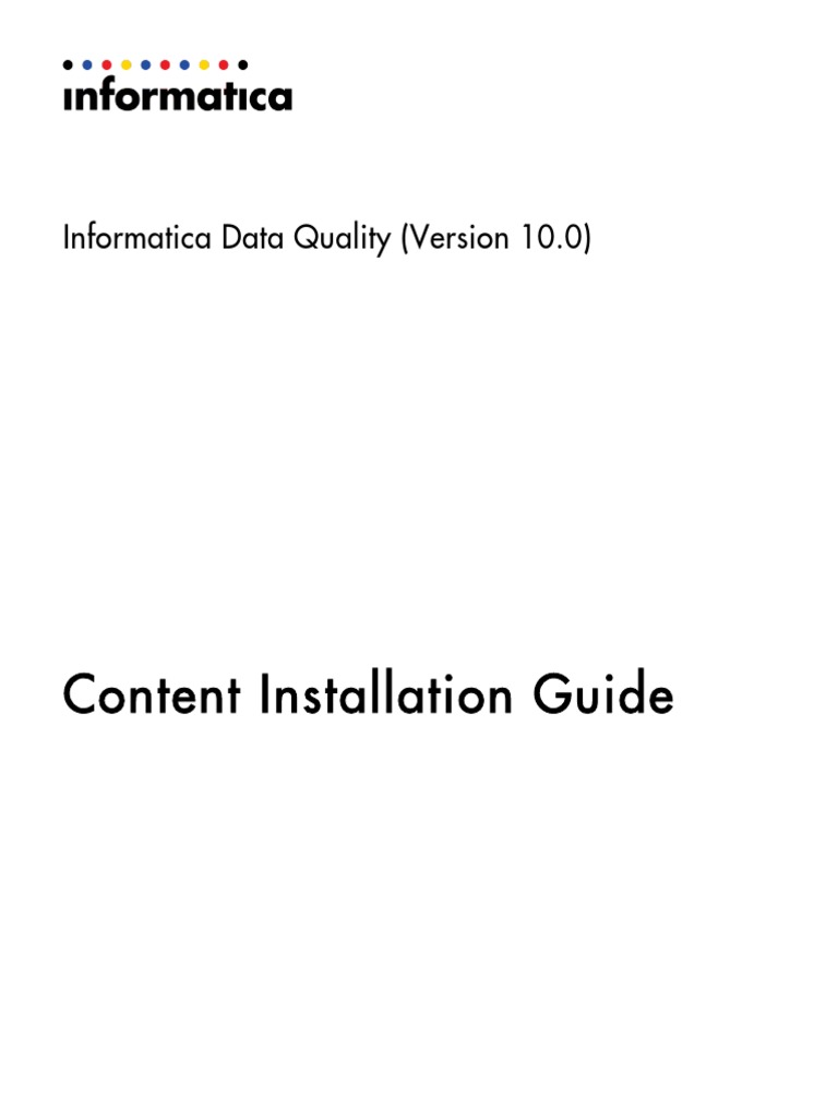 Content Installation Guide: Informatica Data Quality (Version 10.0) | Download Free PDF ...